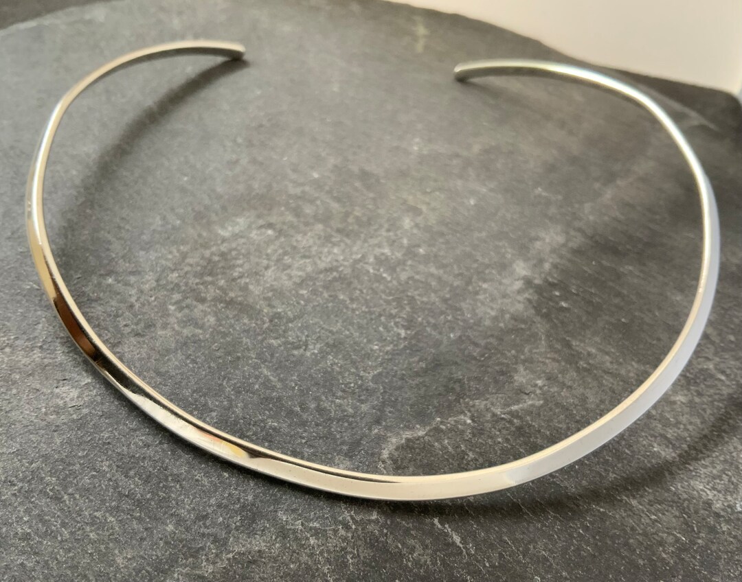 Vintage Sterling Silver Collar Choker Necklace - Etsy
