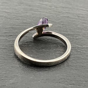 Vintage Carrick C.J.L Amethyst Sterling Silver Minimalist Wrap Ring, UK ...
