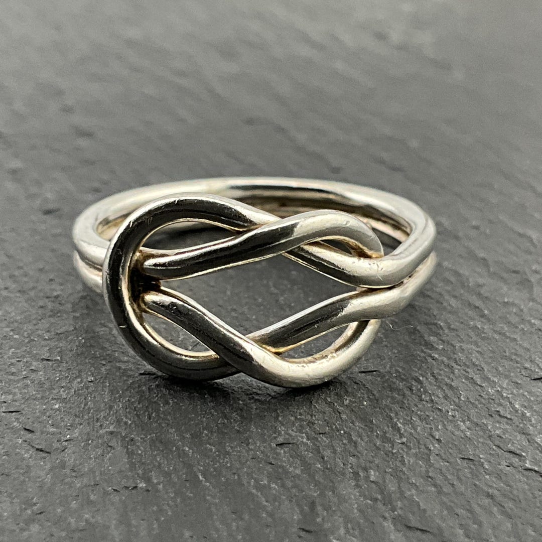 Vintage Sterling Silver Knot Twist Statement Spacer Stacker Band Ring ...