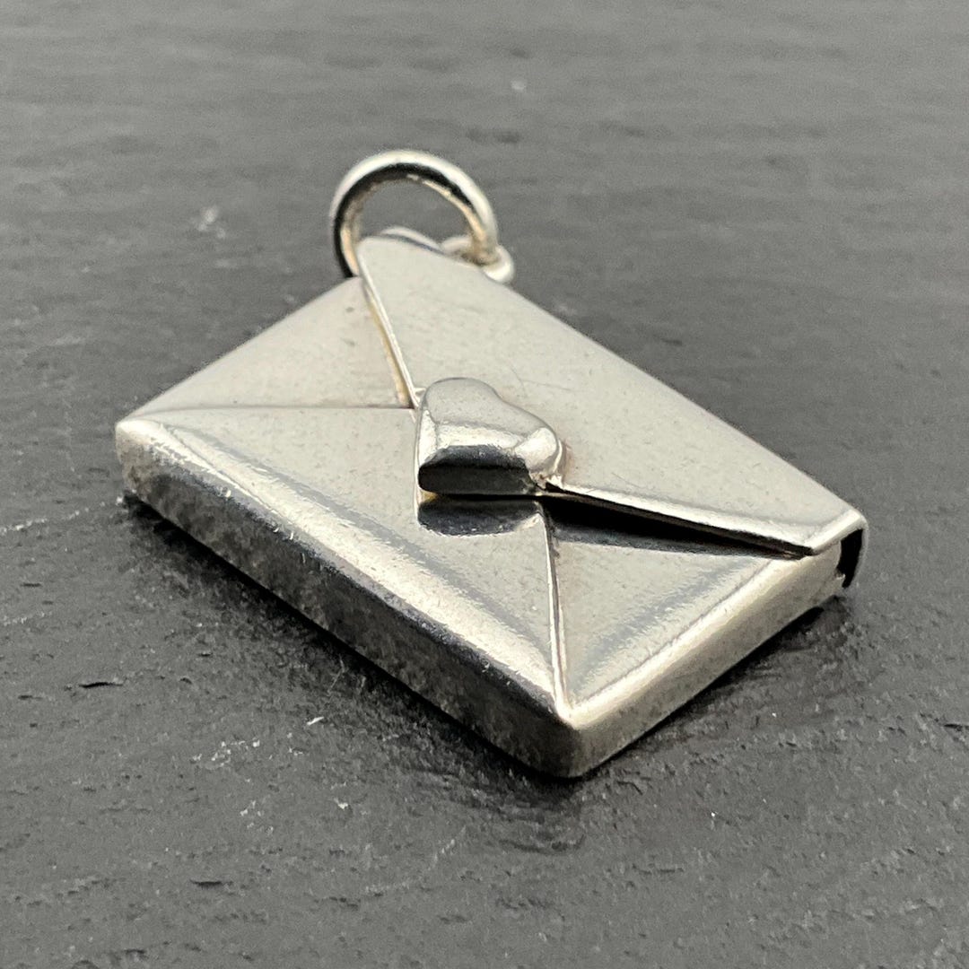 Vintage Heart Envelope 'love You Kiddo' Engraved Letter Sterling Silver ...