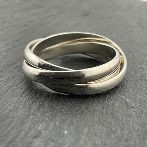 Vintage Sterling Silver Interlocking Spacer Stacker Band Ring, UK Size ...