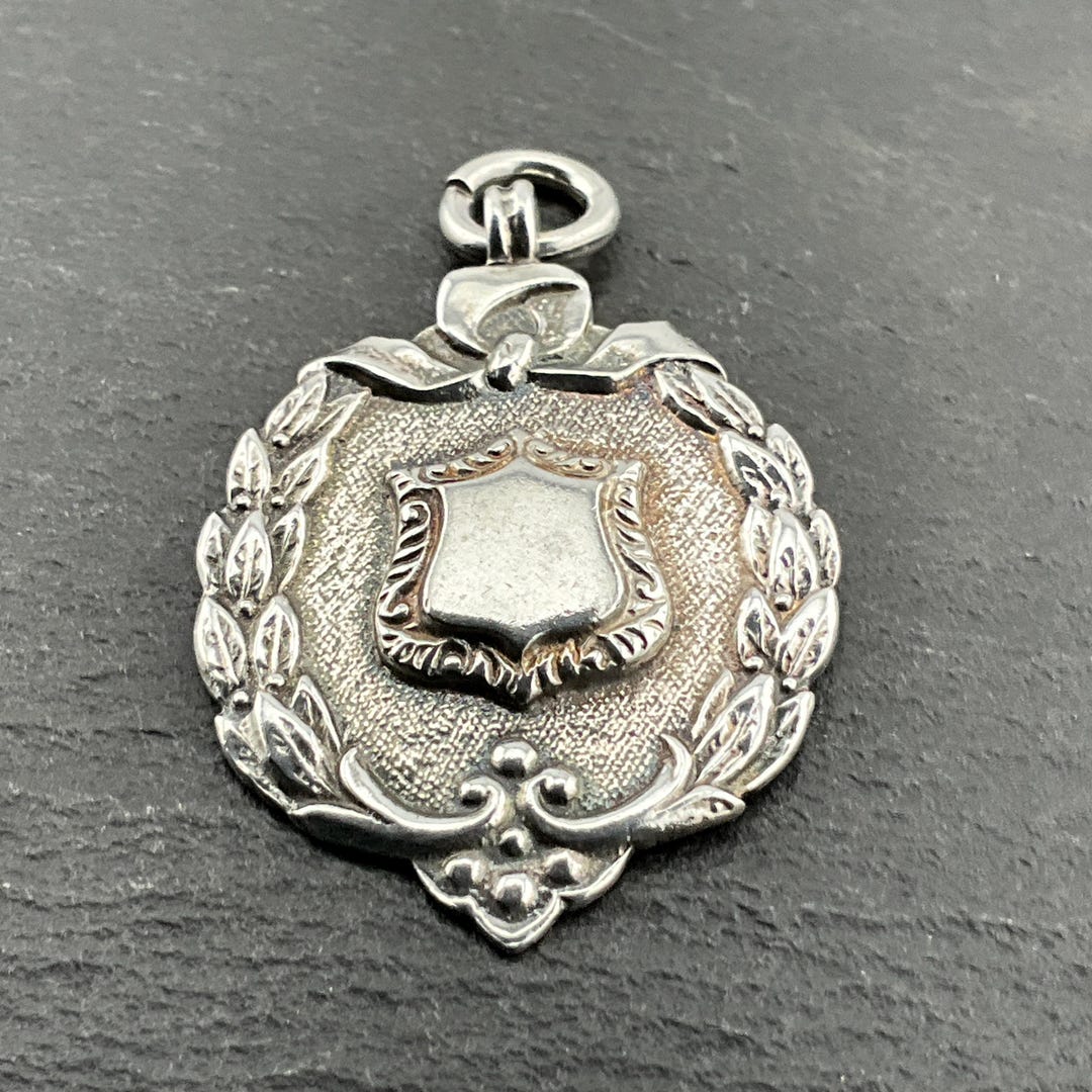 Vintage Sterling Silver Watch Chain Fob Medal Pendant - Etsy