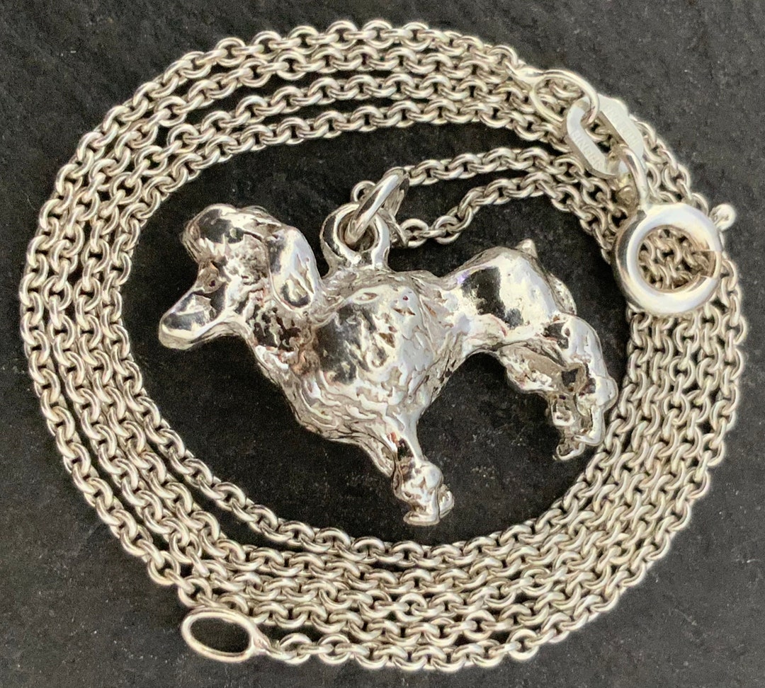 Vintage Sterling Silver Poodle Pendant Necklace - Etsy UK