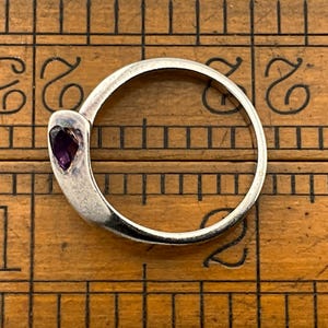 Vintage Carrick C.J.L Amethyst Sterling Silver Minimalist Wrap Ring, UK ...