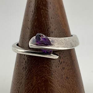 Vintage Carrick C.J.L Amethyst Sterling Silver Minimalist Wrap Ring, UK ...