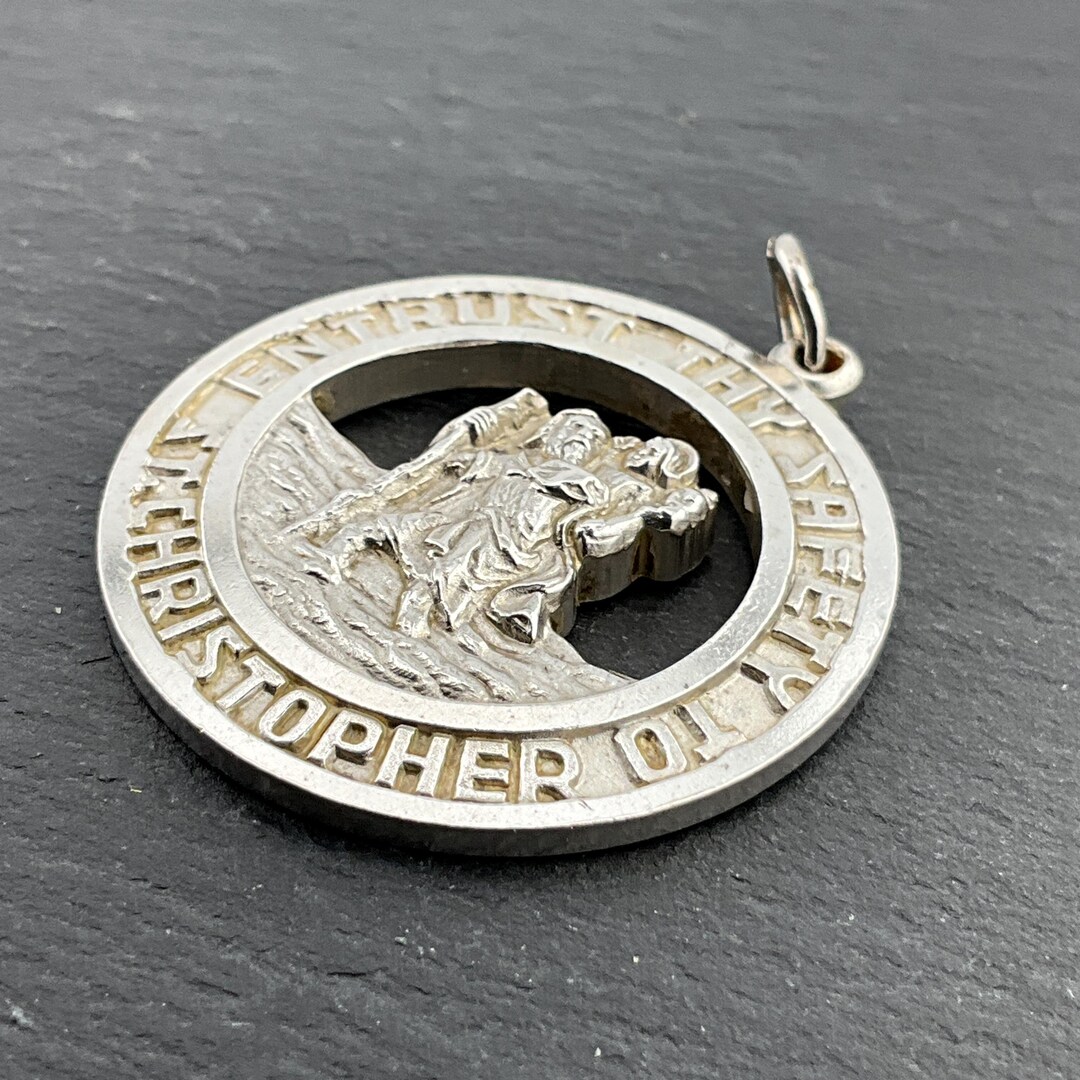 Genuine Vintage Georg Jenson Heavy Solid Sterling Silver St Christopher ...