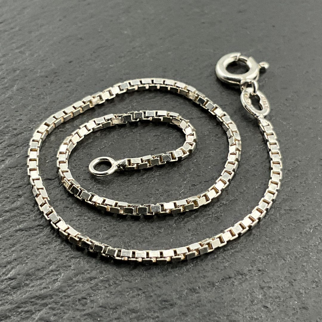 Vintage Sterling Silver Box Link Bracelet - Etsy