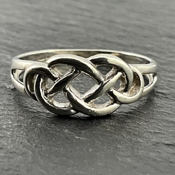 Vintage 9ct White Gold Celtic Twist Pinky Ring, UK Si… - Gem