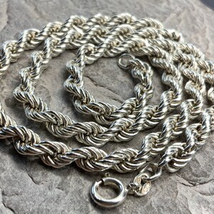 Vintage Sterling Silver Twist Rope Chain Necklace - Etsy