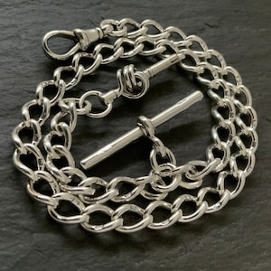 Vintage Heavy Sterling Silver T-bar Chain Necklace - Etsy