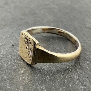 Vintage Sterling Silver Scroll Signet Ring, UK Size K, US Size 5 1/4 ...