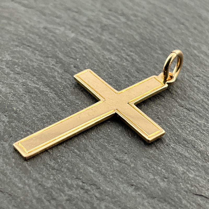 Antique 9 Carat Gold Cross - Etsy UK