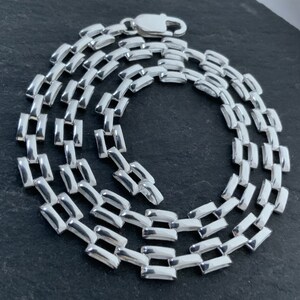 Vintage Sterling Silver Fancy Panel Link Necklace - Etsy