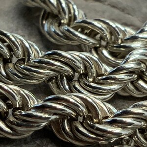 Vintage Sterling Silver Twist Rope Chain Necklace - Etsy