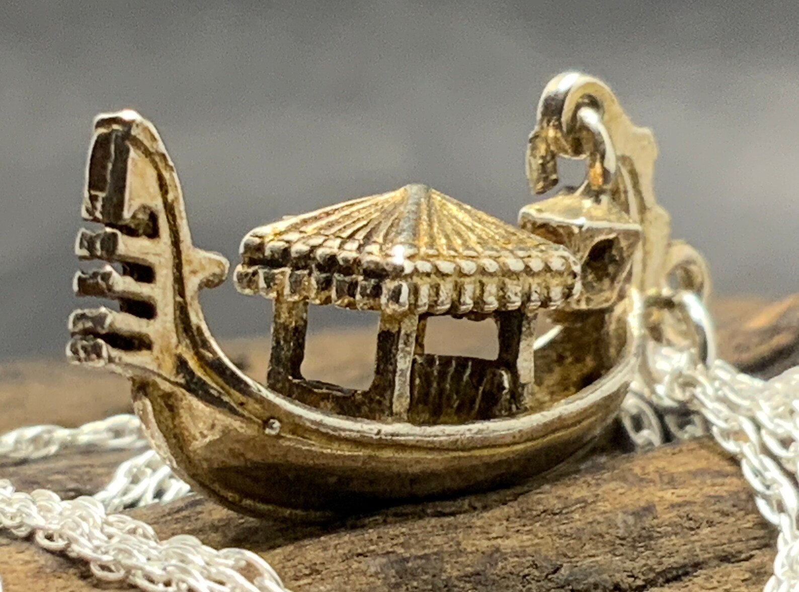 Vintage Sterling Silver Boat Pendentif Collier - Etsy France