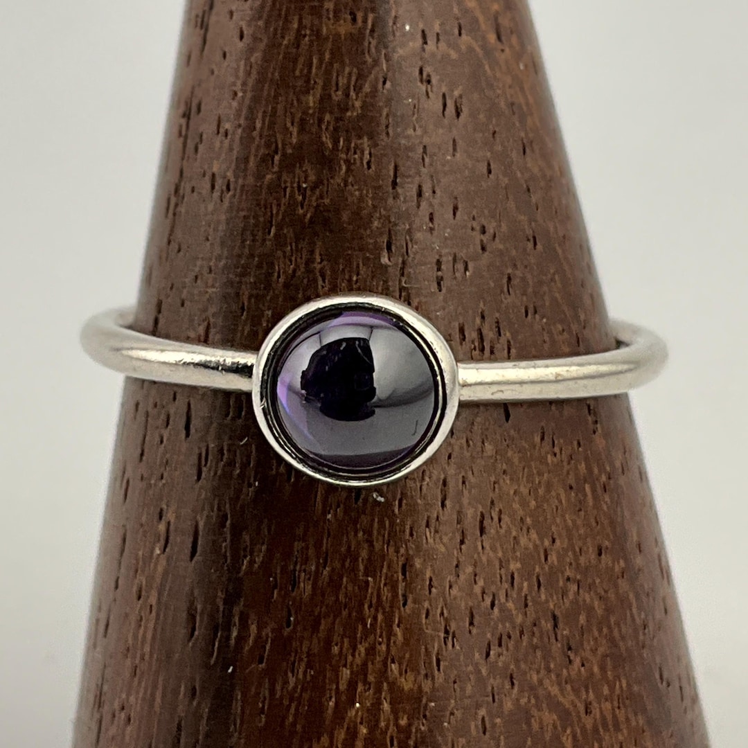 Genuine Pandora Amethyst Sterling Silver Dainty Solitaire Ring, UK Size ...