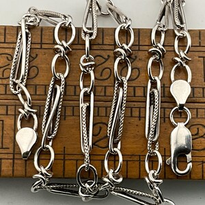 Vintage Sterling Silver Fancy Link Necklace - Etsy
