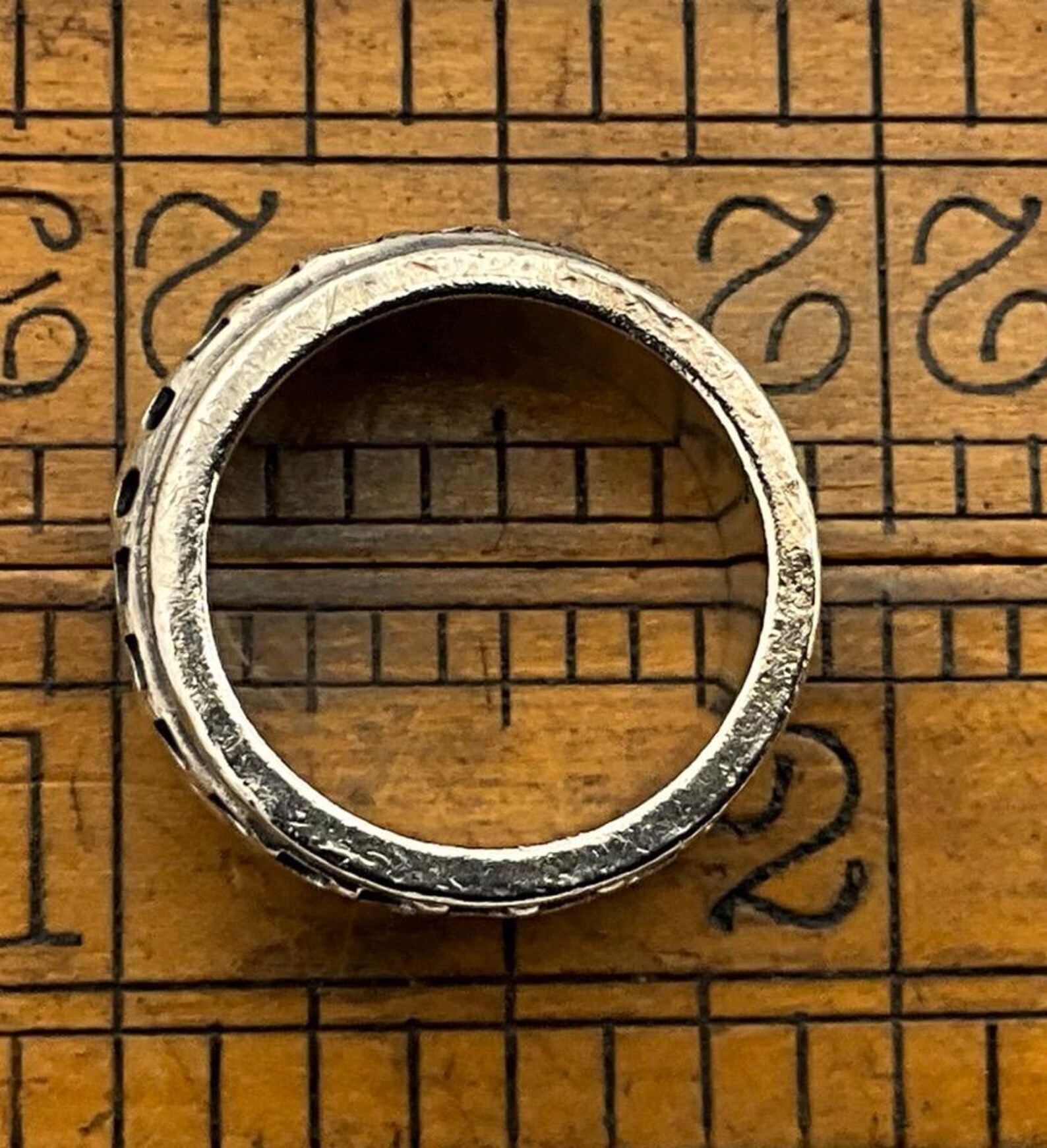 Vintage Sterling Silver Fancy Spinner Spacer Stacker Band Ring, UK Size ...