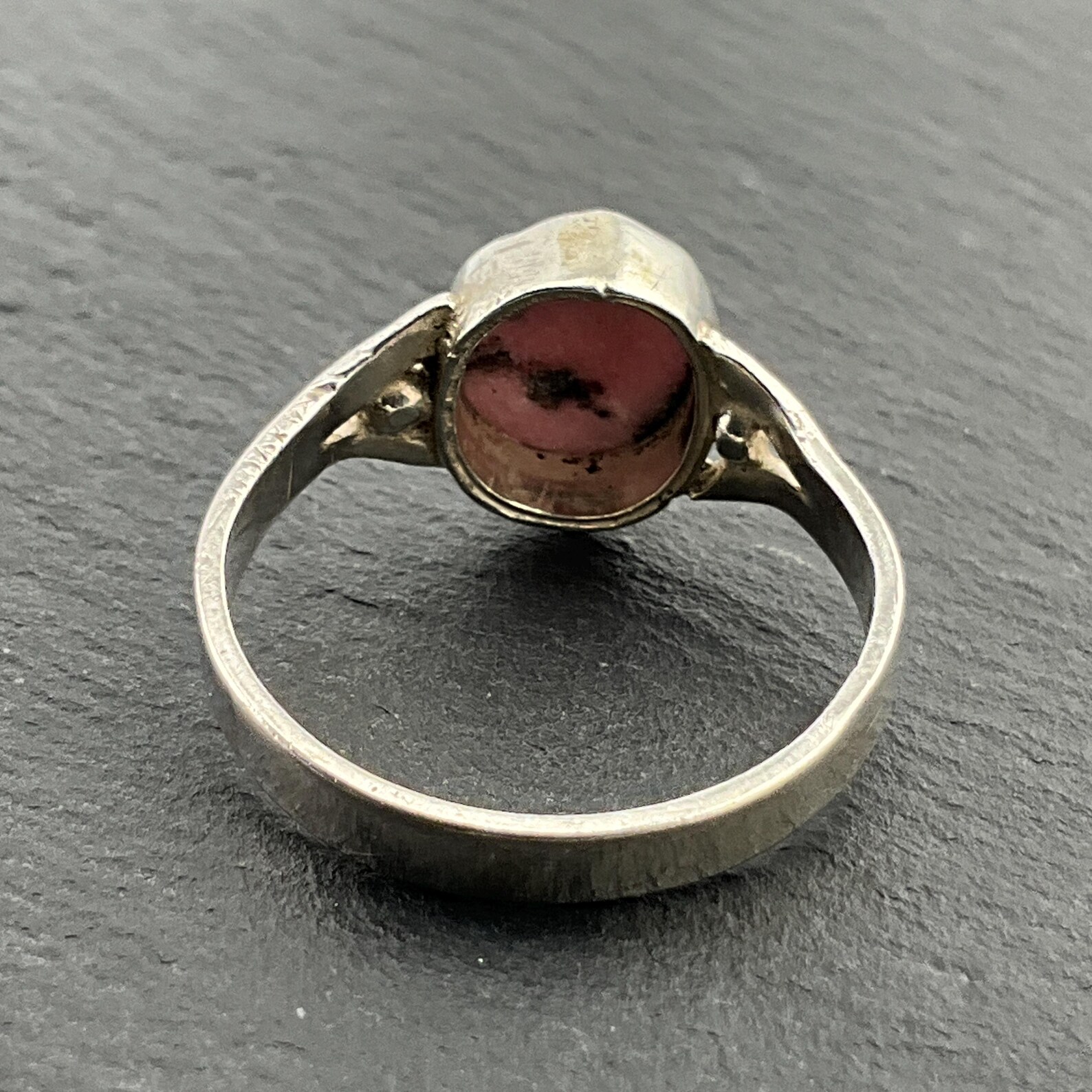 Vintage Rhodonite Sterling Silver Solitaire Ring, UK Size O, US Size 7 ...