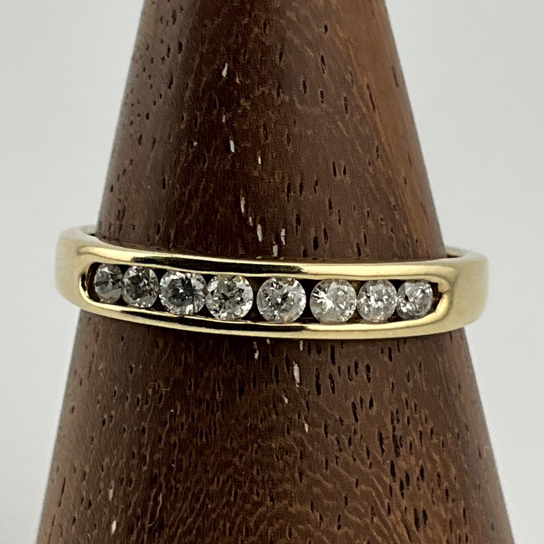Vintage 9ct Gold Diamond Multi-stone Band Ring, UK Size O, US Size 7 ...