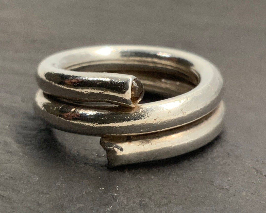 Vintage Sterling Wrap-around Band Ring, UK Size O1/2, US Size 7 1/4, EU ...