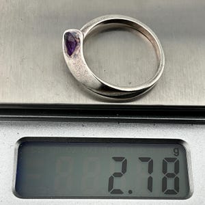 Vintage Carrick C.J.L Amethyst Sterling Silver Minimalist Wrap Ring, UK ...