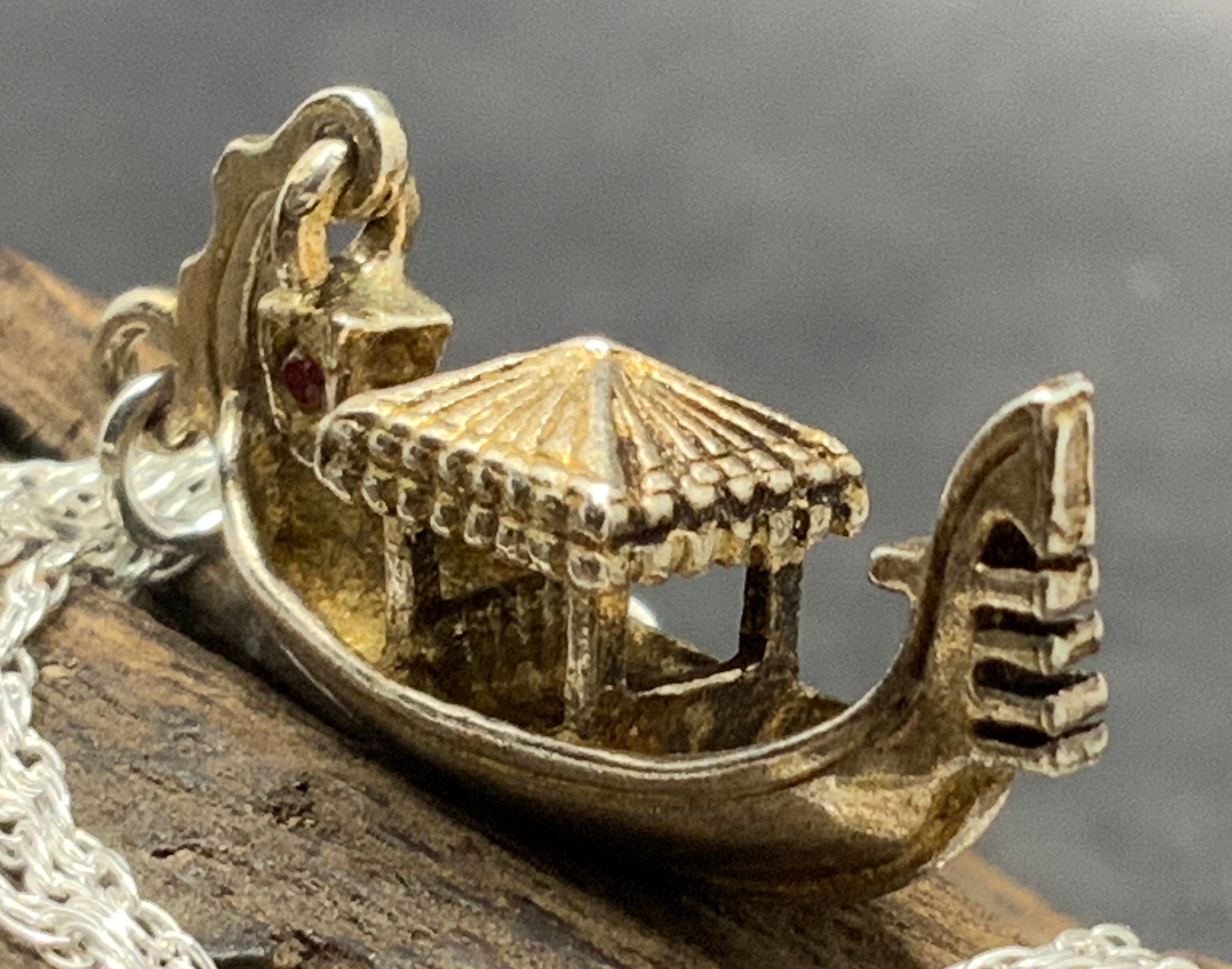 Vintage Sterling Silver Boat Pendentif Collier - Etsy France