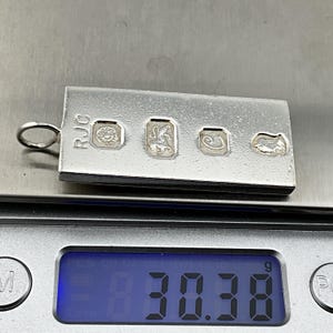 Vintage Hallmark Ingot Super Heavy Sterling Silver Pendant - Etsy