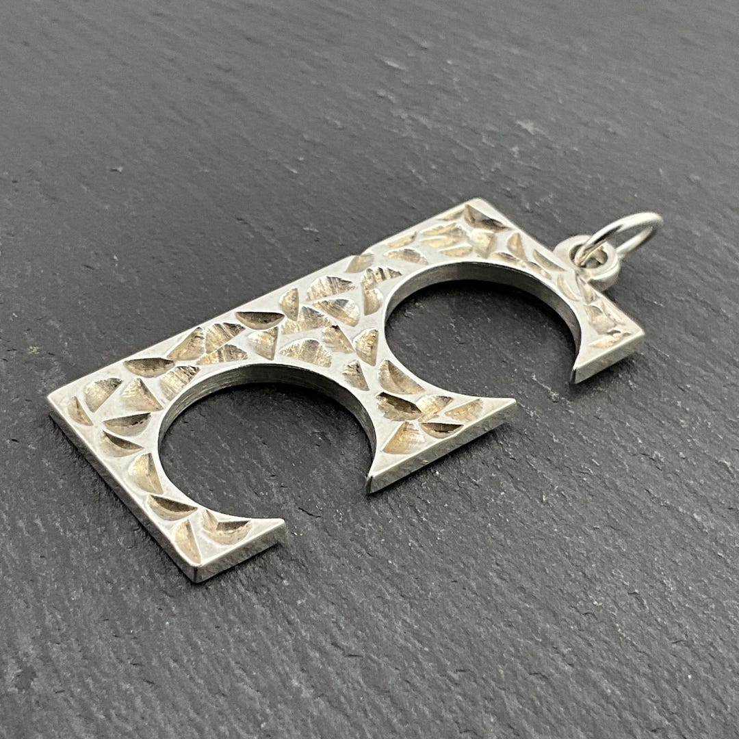Vintage Sterling Silver Textured Letter 'E' Pendant - Etsy