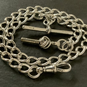 Vintage Heavy Sterling Silver T-bar Chain Necklace - Etsy