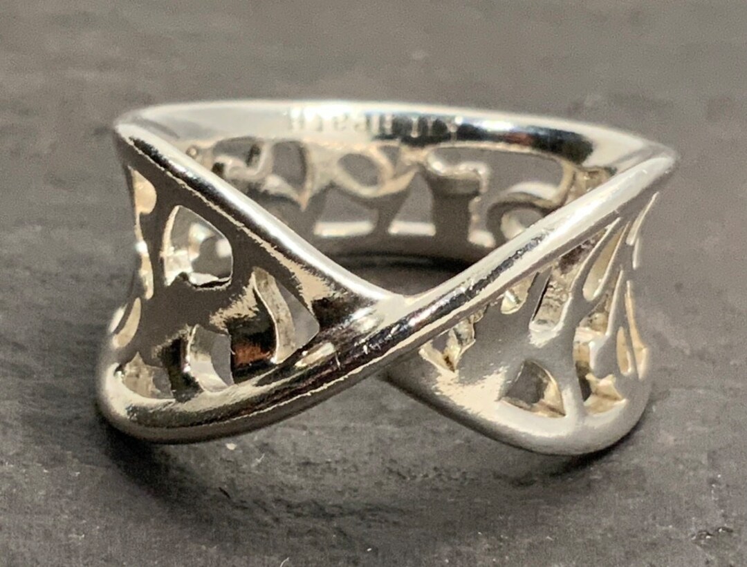 Genuine Kit Heath Sterling Silver Chunky Fancy Twist Band Ring, UK Size ...