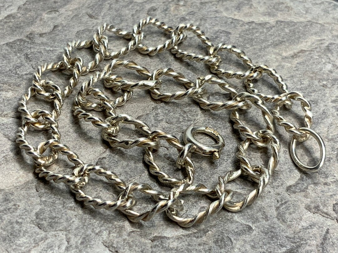 Vintage Sterling Silver Twist Link Bracelet - Etsy