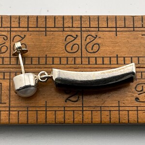 Vintage Onyx & Pearl Heavy Sterling Silver Drop Stud Earrings - Etsy