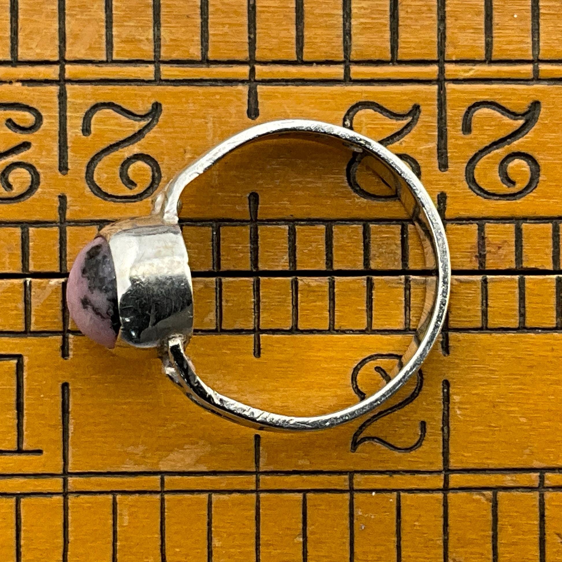 Vintage Rhodonite Sterling Silver Solitaire Ring, UK Size O, US Size 7 ...