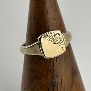 Vintage Sterling Silver Scroll Signet Ring, UK Size K, US Size 5 1/4 ...