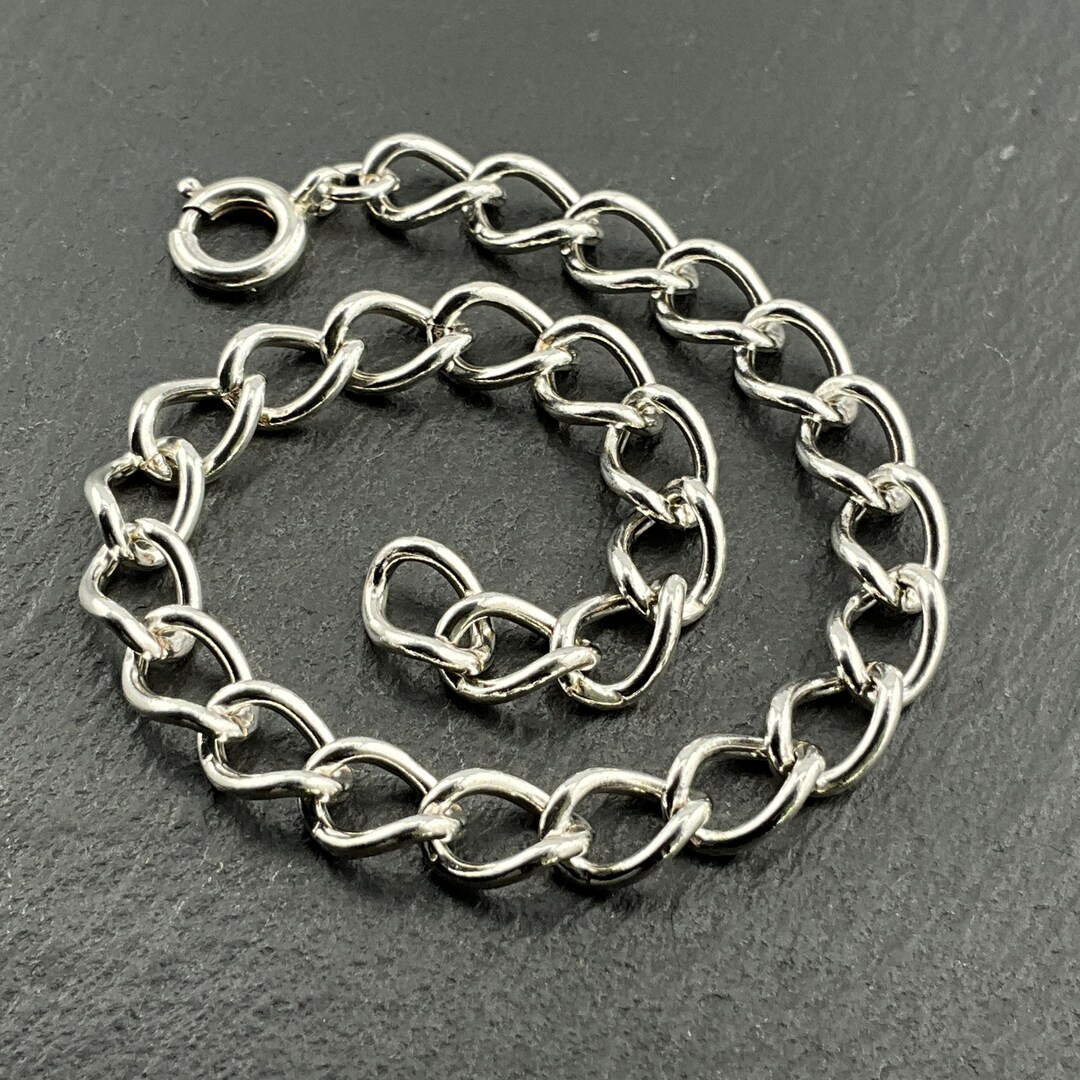 Vintage Sterling Silver Chain Links Bracelet - Etsy
