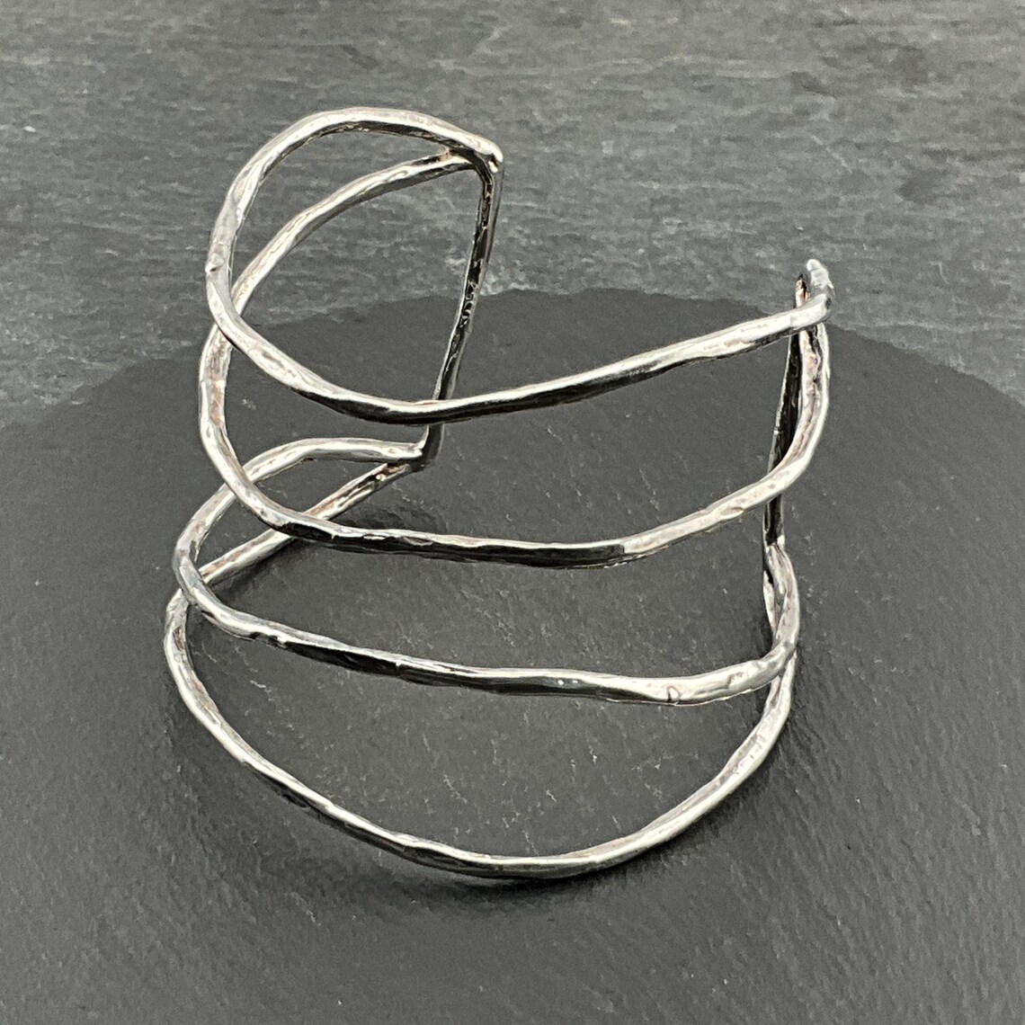 Vintage Heavy Sterling Silver Large Rustic Multi-band Torc Bangle - Etsy