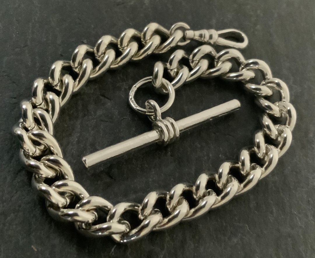Vintage Chunky Sterling Silver T-bar Bracelet - Etsy UK