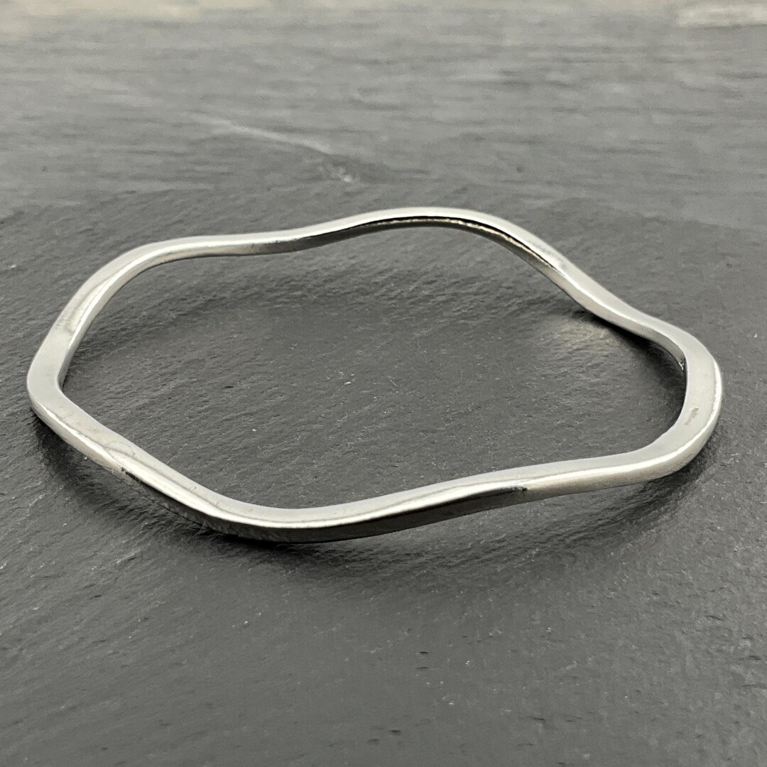Vintage Sterling Silver Wave Stacker Spacer Bangle - Etsy