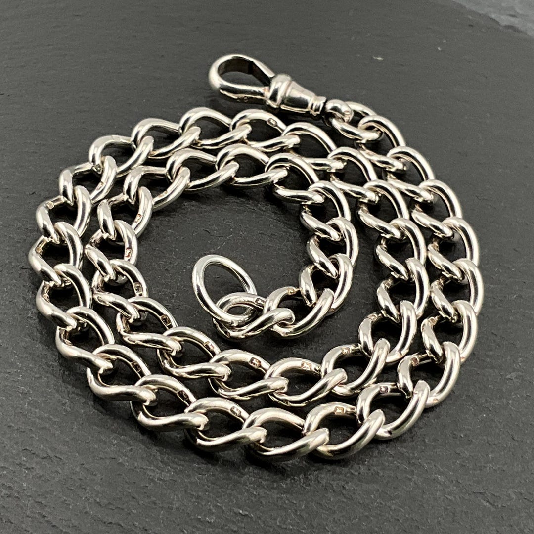 Antique Heavy Sterling Silver Pocket Watch T-bar Chain - Etsy