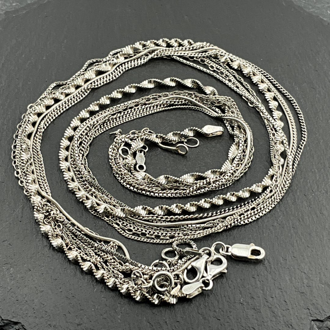 Vintage Sterling Silver Fancy Dainty Necklaces - Etsy