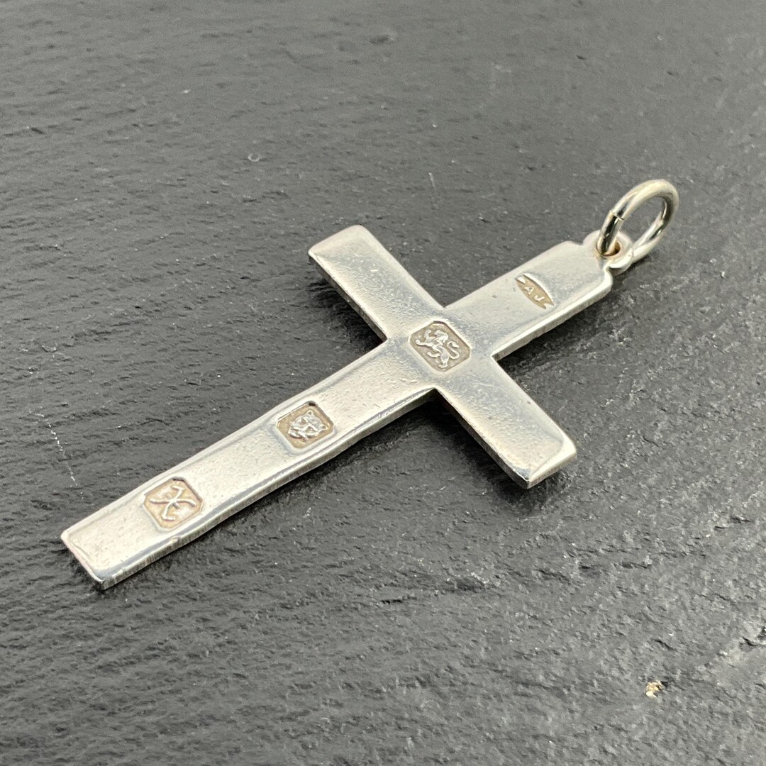 Vintage Ingot Cross Sterling Silver Pendant Necklace - Etsy