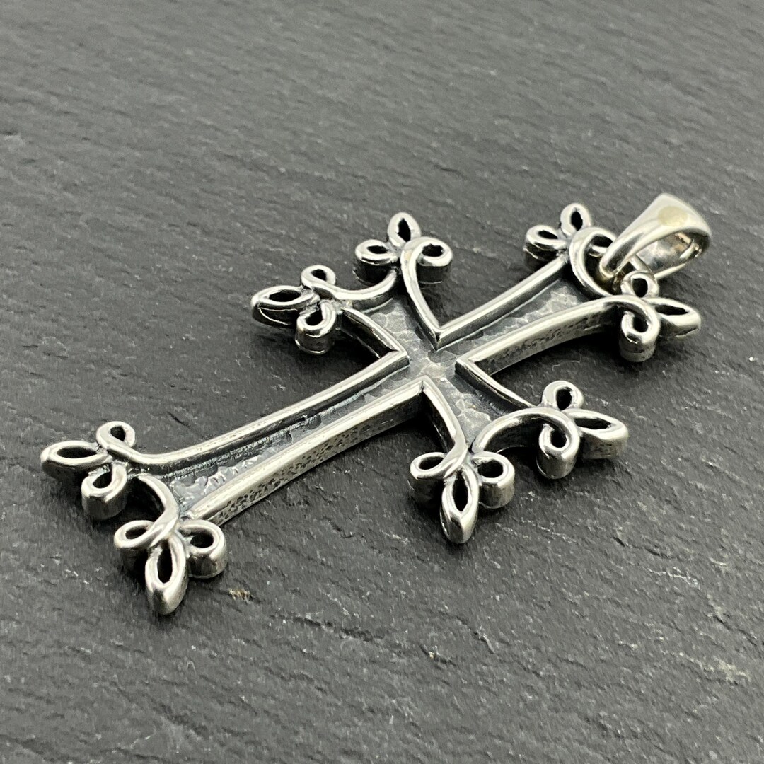 Genuine Ola Marie Gorie Celtic Cross Sterling Silver Pendant Necklace ...