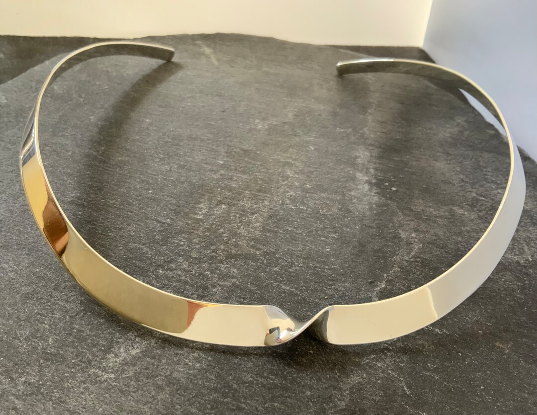 Vintage Heavy Sterling Silver Collar Choker Necklace - Etsy