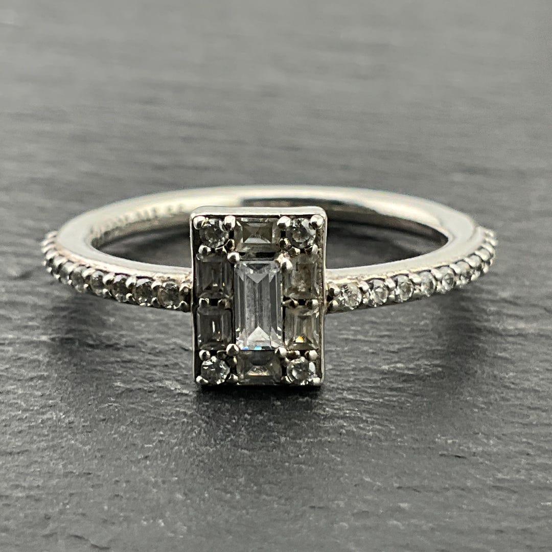 Genuine Pandora White Cubic Zirconia Sterling Silver Dainty Ring, UK ...