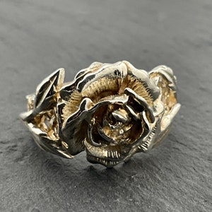 Vintage Sterling Silver Chunky Rose Statement Ring, UK Size N1/2, US Size 6 3/4, EU Size 53 1/4 ...