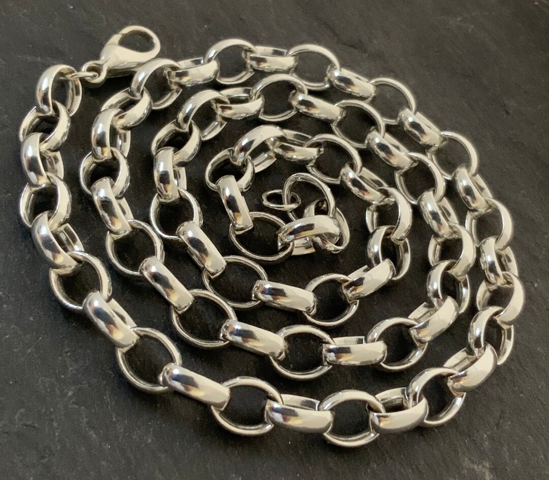 Vintage Heavy Sterling Silver Belcher Rolo Link Necklace - Etsy