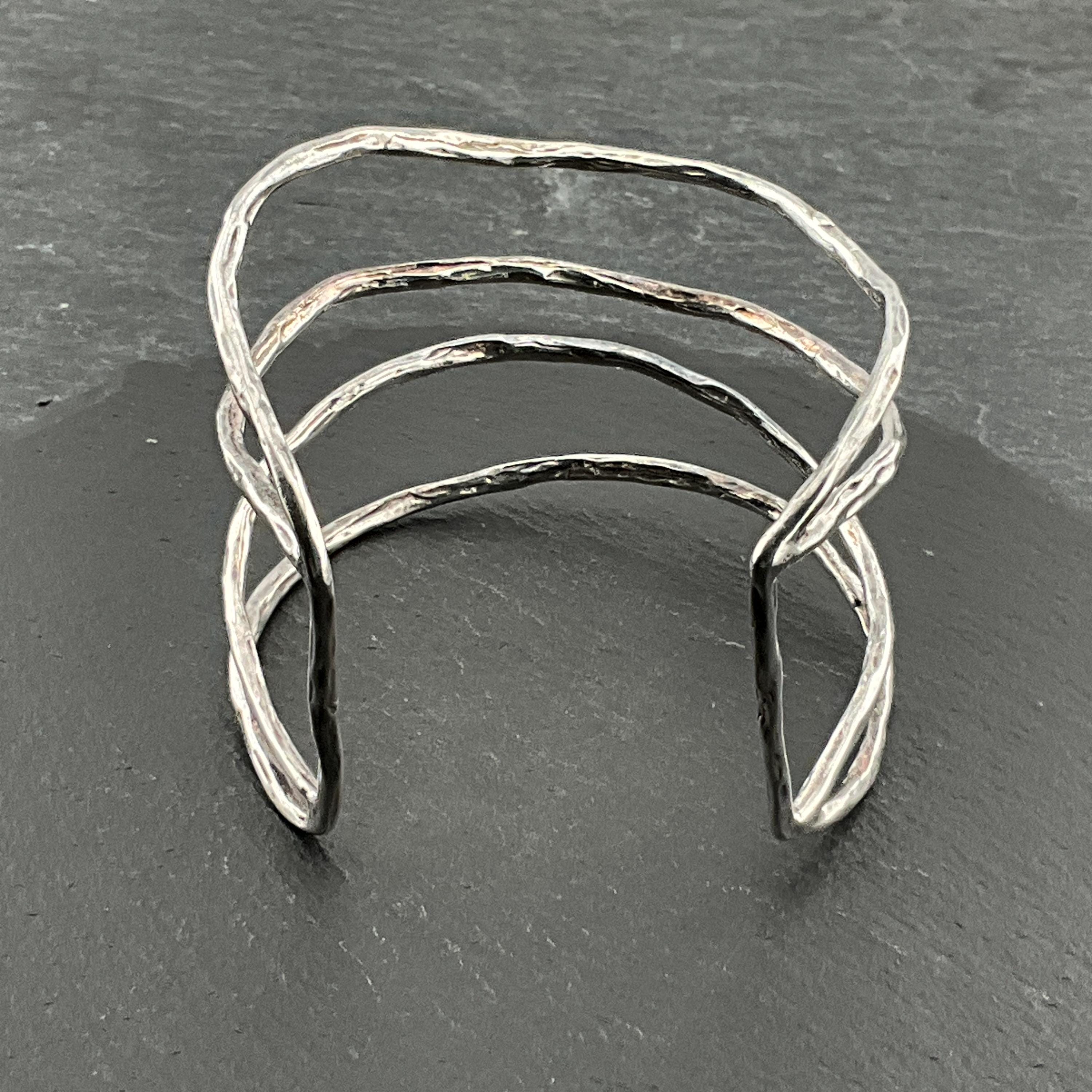 Vintage Heavy Sterling Silver Large Rustic Multi-band Torc Bangle - Etsy