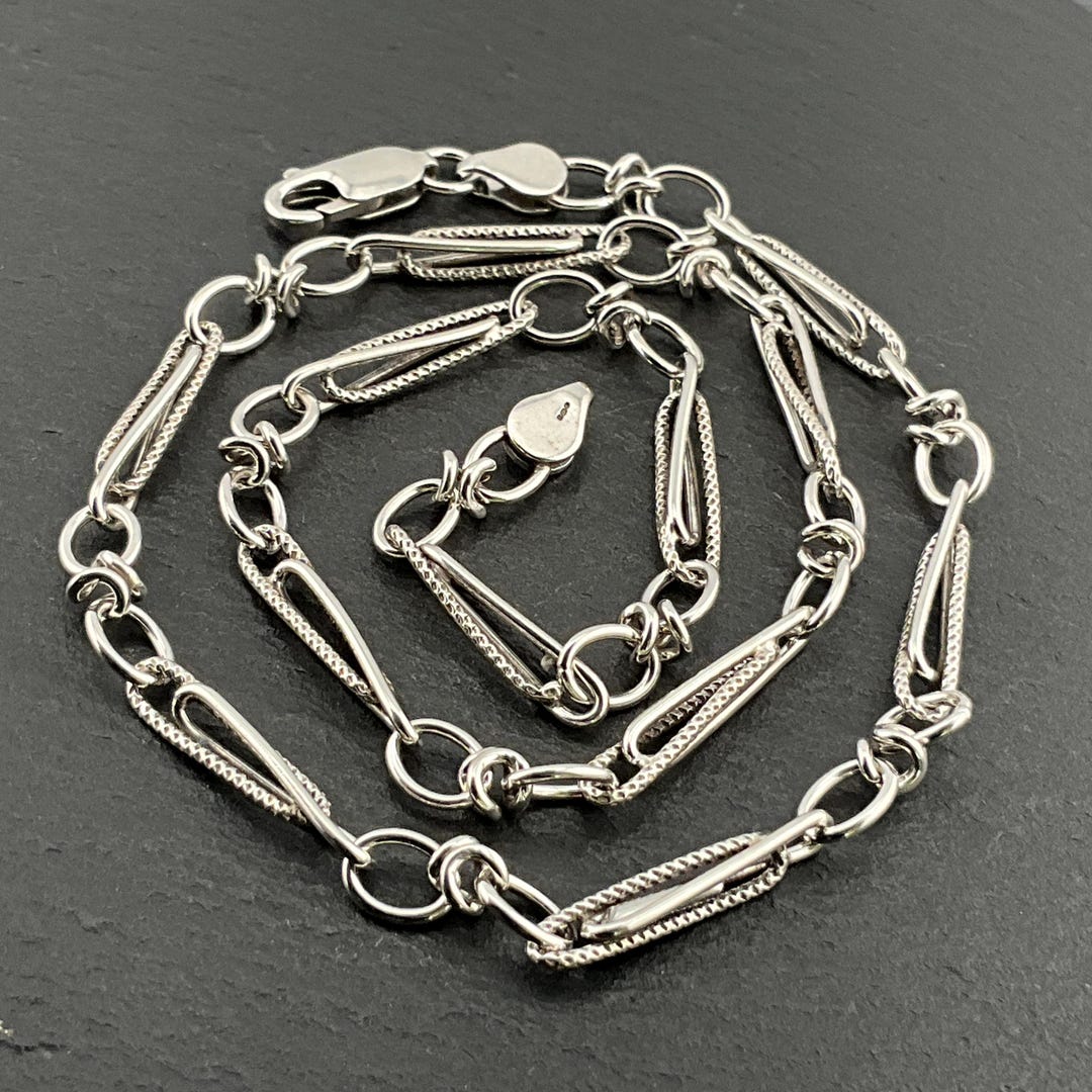 Vintage Sterling Silver Fancy Link Necklace - Etsy