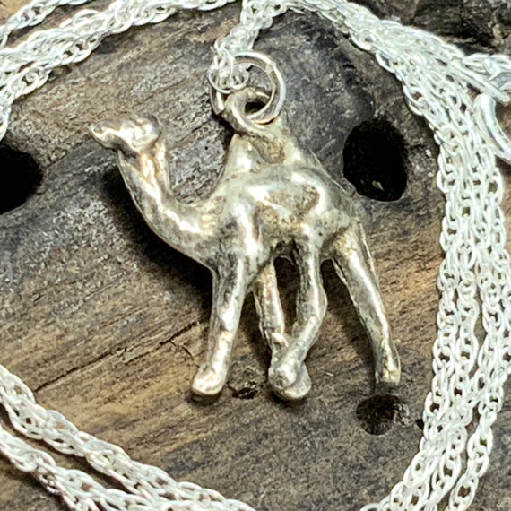 Vintage Sterling Silver Camel Pendant Necklace | Etsy